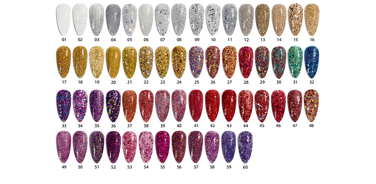 Gráfico de colores en polvo de inmersión | Gel de MOBRAY